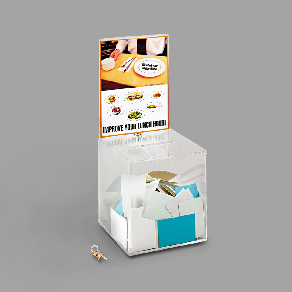 Safco 4234CL 9 1/4" x 9 1/4" x 21" Clear Large Acrylic Collection Box