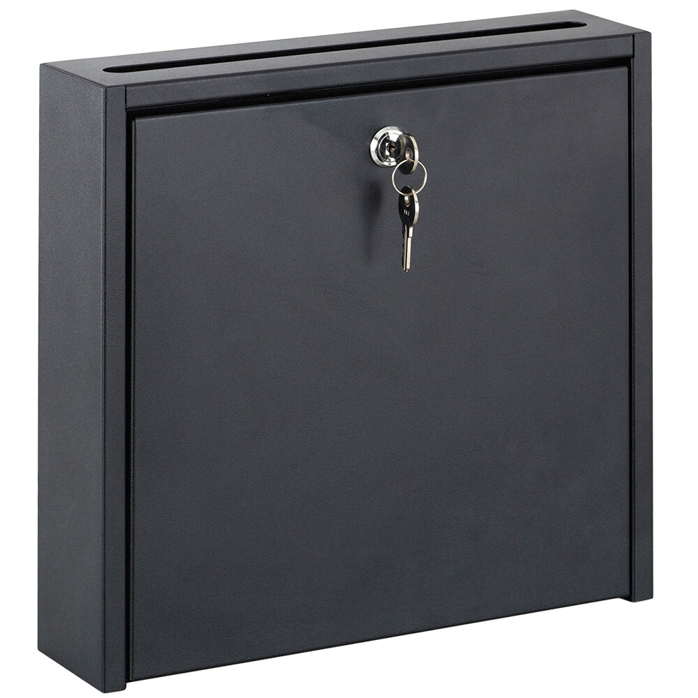 Safco 4258BL 12" x 12" x 3" Black Wall-Mountable Interoffice Mailbox