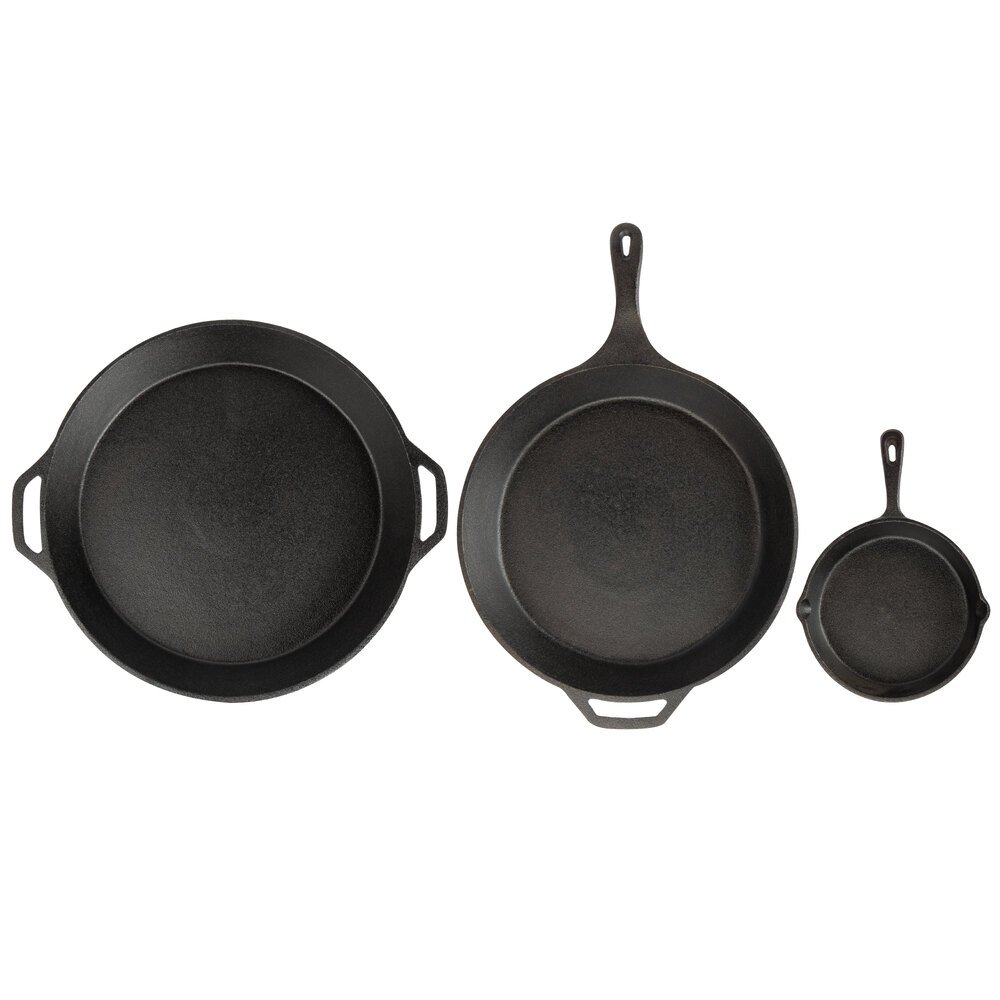 Valor 3-Piece Pre-Seasoned Cast Iron Skillet Set - Includes 8", 15 ...