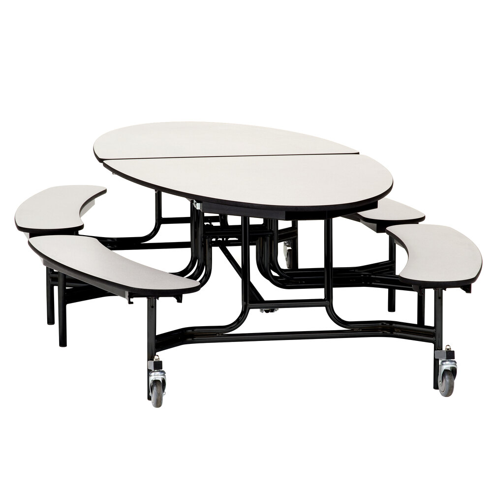 National Public Seating METB-MDPECR 10' Elliptical Mobile MDF Cafeteria ...