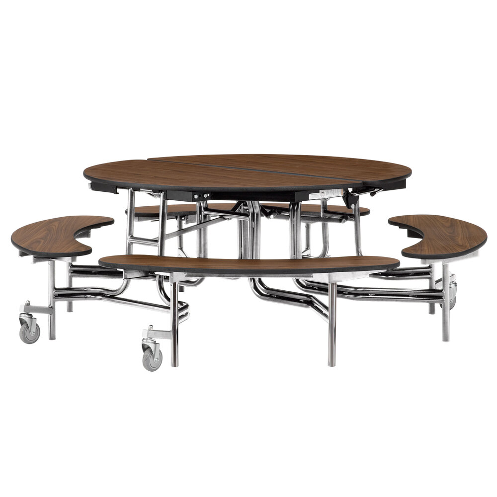 National Public Seating MTR60B-MDPECR 60" Round Mobile MDF Cafeteria ...