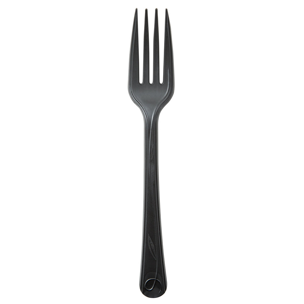 Eco-Products ESVFKBK500 Vine 7" Black Compostable Plastic Fork - 500/Case