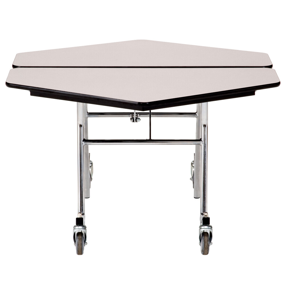 National Public Seating MT48H-MDPECR 48" Hexagonal Mobile MDF Cafeteria ...