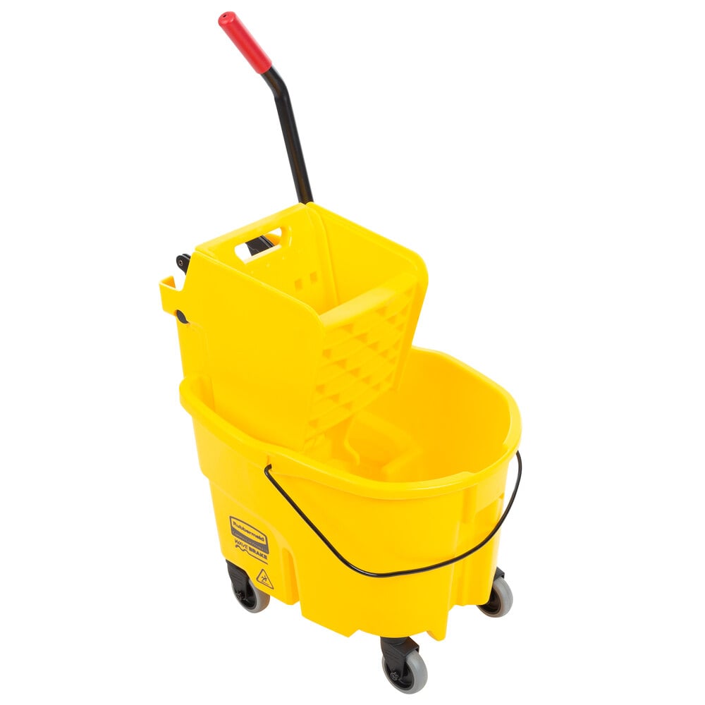 Rubbermaid® FG748000YEL WaveBrake® 26 Qt. Yellow Mop Bucket with Side ...