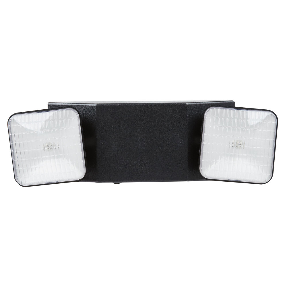 CLS 02-EMB Dual Head Black LED Emergency Light with Battery Backup 120V
