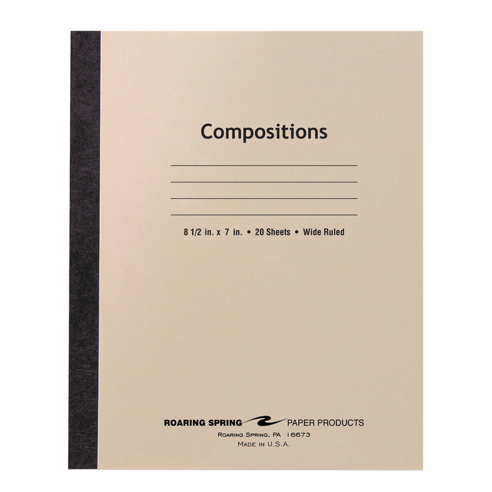 Roaring Spring 77340 7" x 8 1/2" Wide Ruled 20 Page Composition Book ...