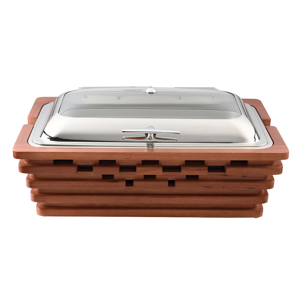 Bon Chef 20321 Sequoia 9.5 Qt. Rectangular Chafer with Glass Cover-120V