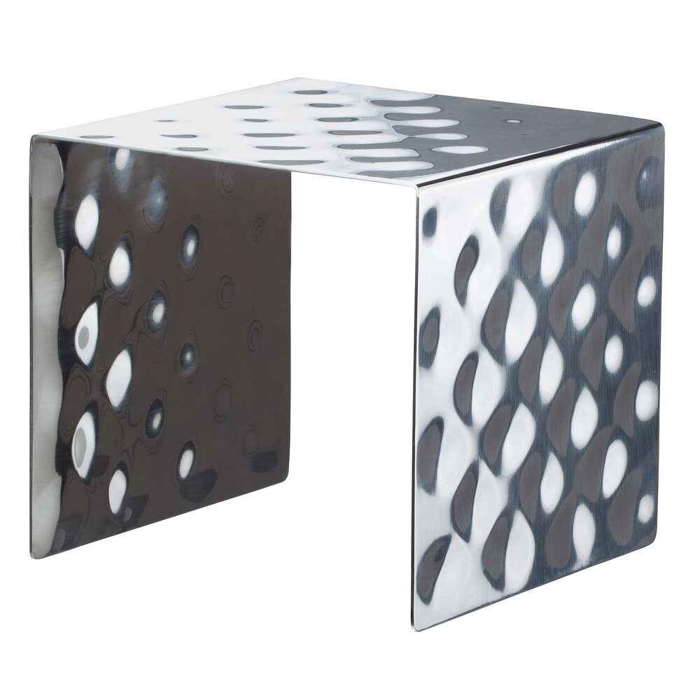 Bon Chef 2913 8 9/16" Hammered Stainless Steel Square Showcase Stand