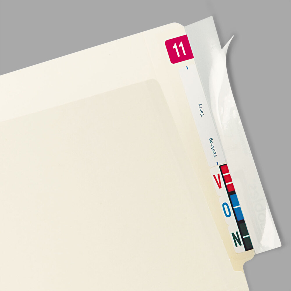 Tabbies 68386 2" x 8" Clear End Tab Self-Adhesive Label / File Folder ...