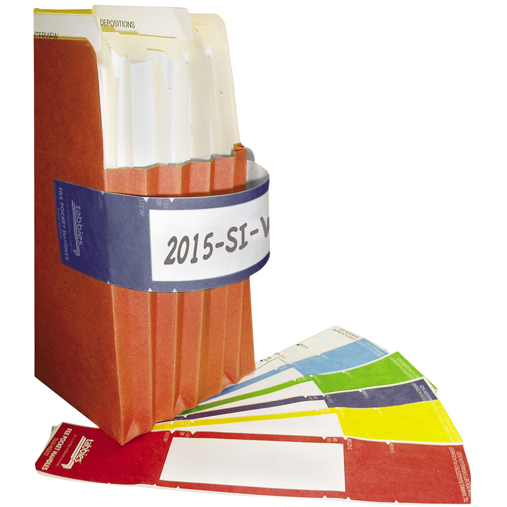 Tabbies 68807 9 5/8" x 2" Dark Blue File Pocket Handle - 48/Pack