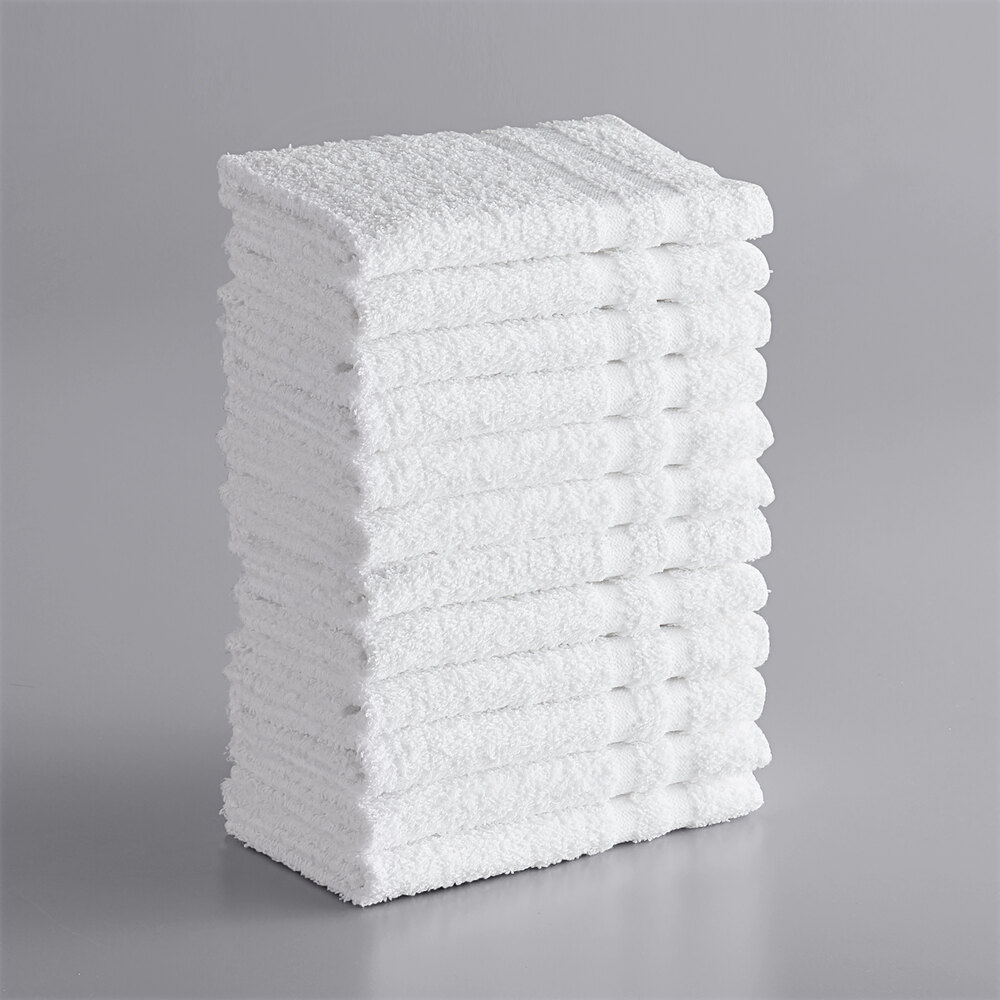 Lavex Standard 12" x 12" Cotton/Poly Wash Cloth with Overlock Stitch 1 ...