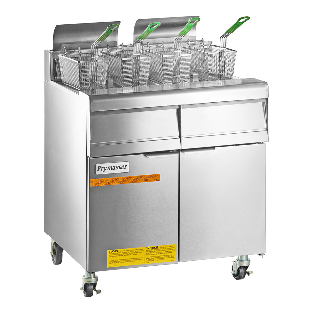 Frymaster MJ240 Natural Gas 2 Unit 80 lb. Floor Fryer with Millivolt ...