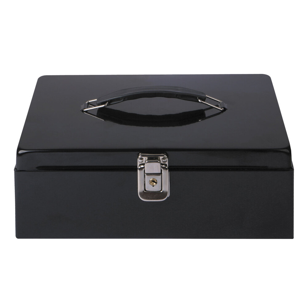Universal UNV69001 11" x 7 3/4" x 4" Black Security Box with Key Lock
