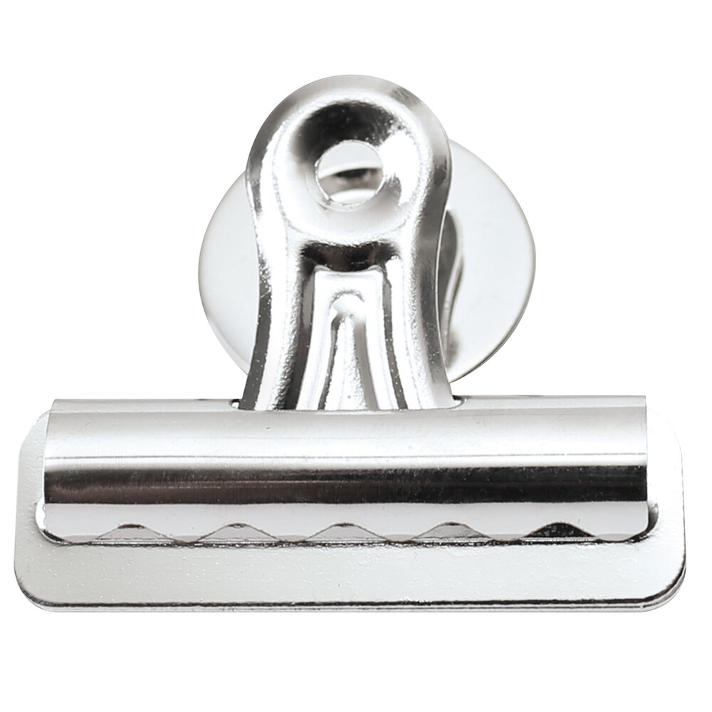 Universal 31261 1/2" Capacity Nickel-Plated Bulldog Magnetic Clip - 12/Pack