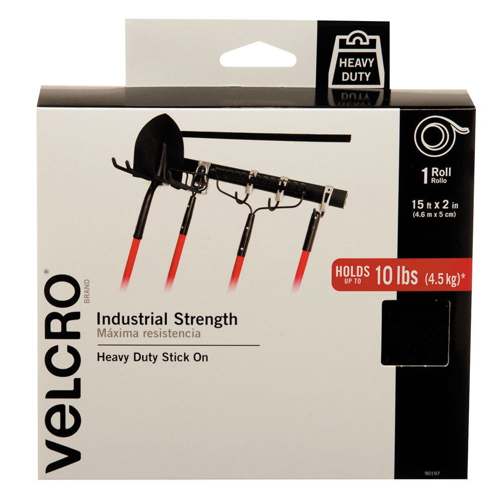 Velcro® 90197 2" x 15' Black Industrial Strength Hook and Loop Fastener ...