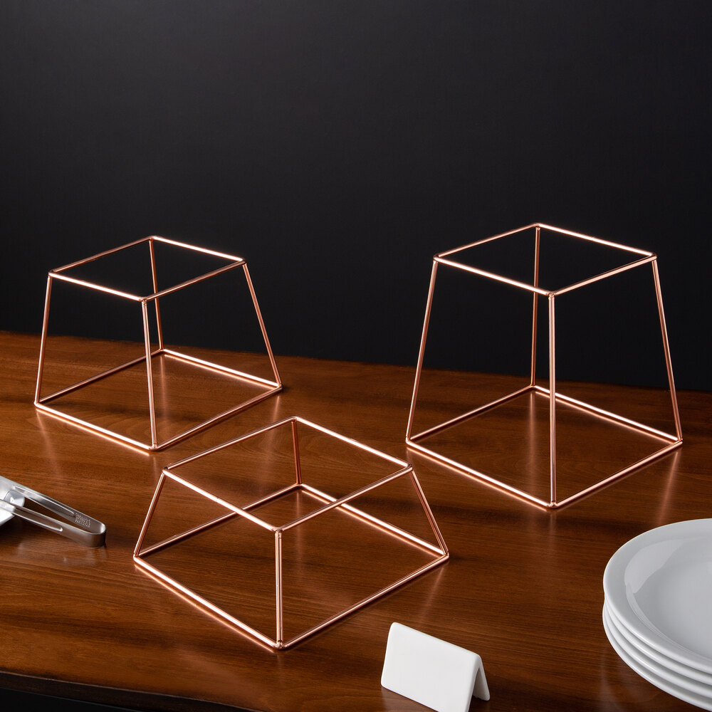 Acopa Square Plate Rose Gold Wire 6-Piece Riser Set