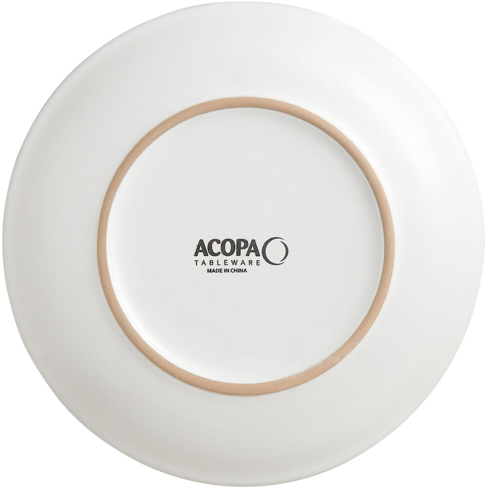 Acopa 6 1/2" Matte White Coupe Stoneware Plate - 36/Case