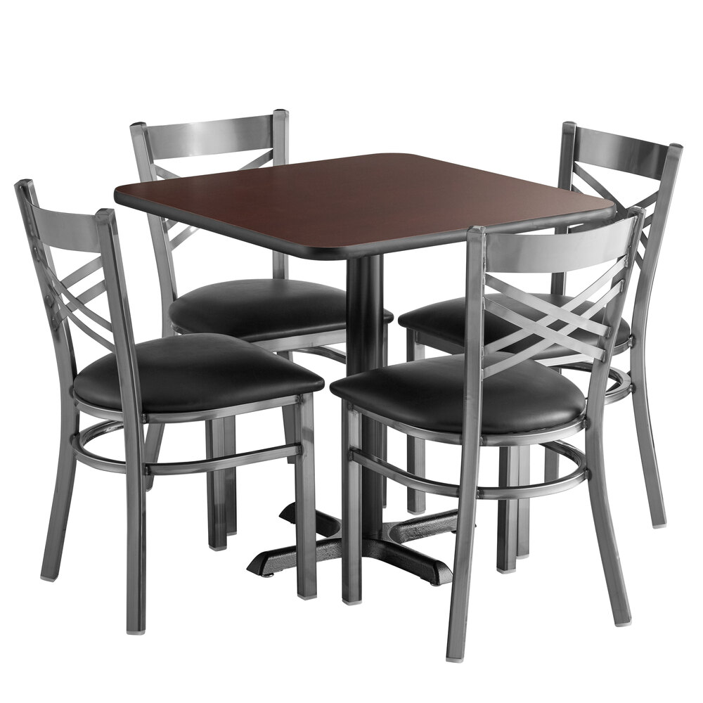 Lancaster Table & Seating 30" x 30" Reversible Cherry / Black Standard ...