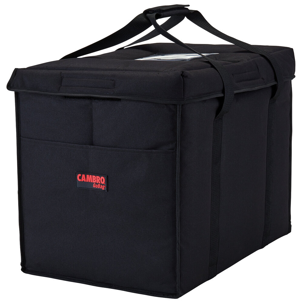 Cambro GBD211417110 Customizable Insulated Black Large Folding Delivery ...