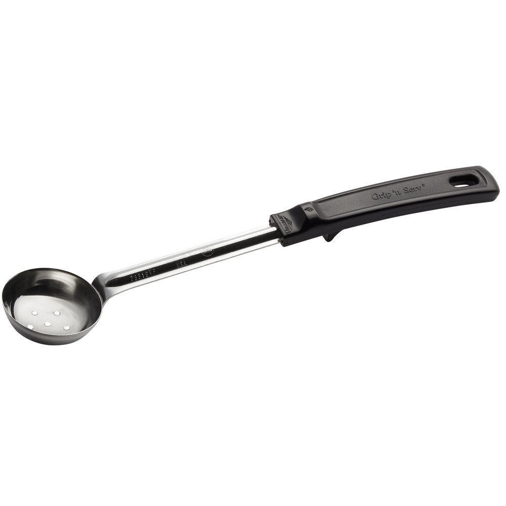 Vollrath 61145 1 oz. Black Perforated Round Stainless Steel Spoodle ...