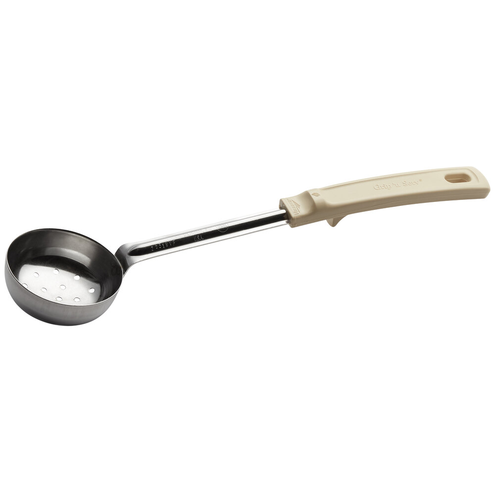 Vollrath 62165 3 oz. Ivory Perforated Round Stainless Steel Spoodle ...