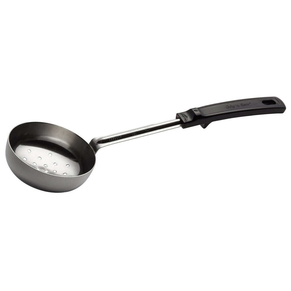 Vollrath 61180 8 oz. Black Perforated Round Stainless Steel Spoodle ...