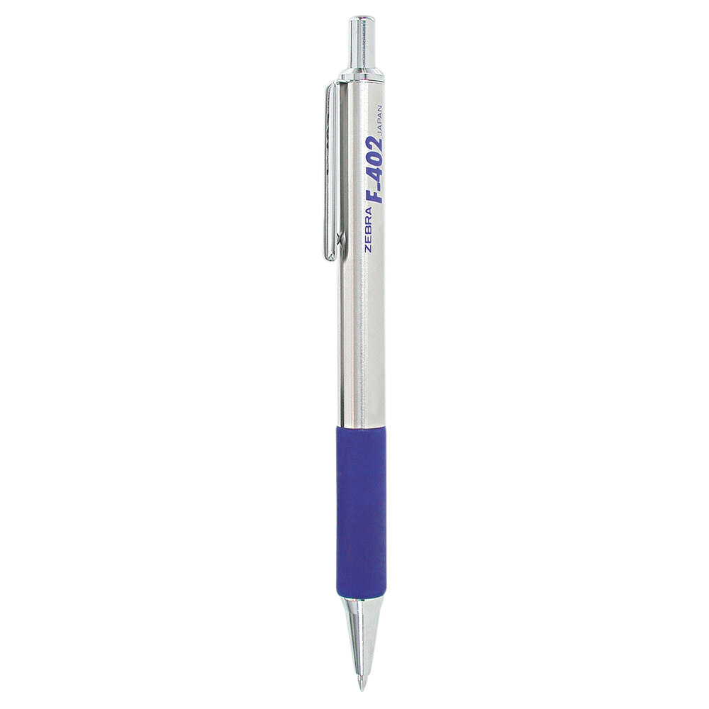 Zebra 29220 F-402 Blue Ink with Stainless Steel Barrel 0.7mm ...