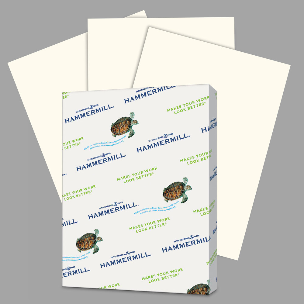 Hammermill 168030 8 1/2" x 11" Cream Ream of 20 lb. Recycled Colored ...