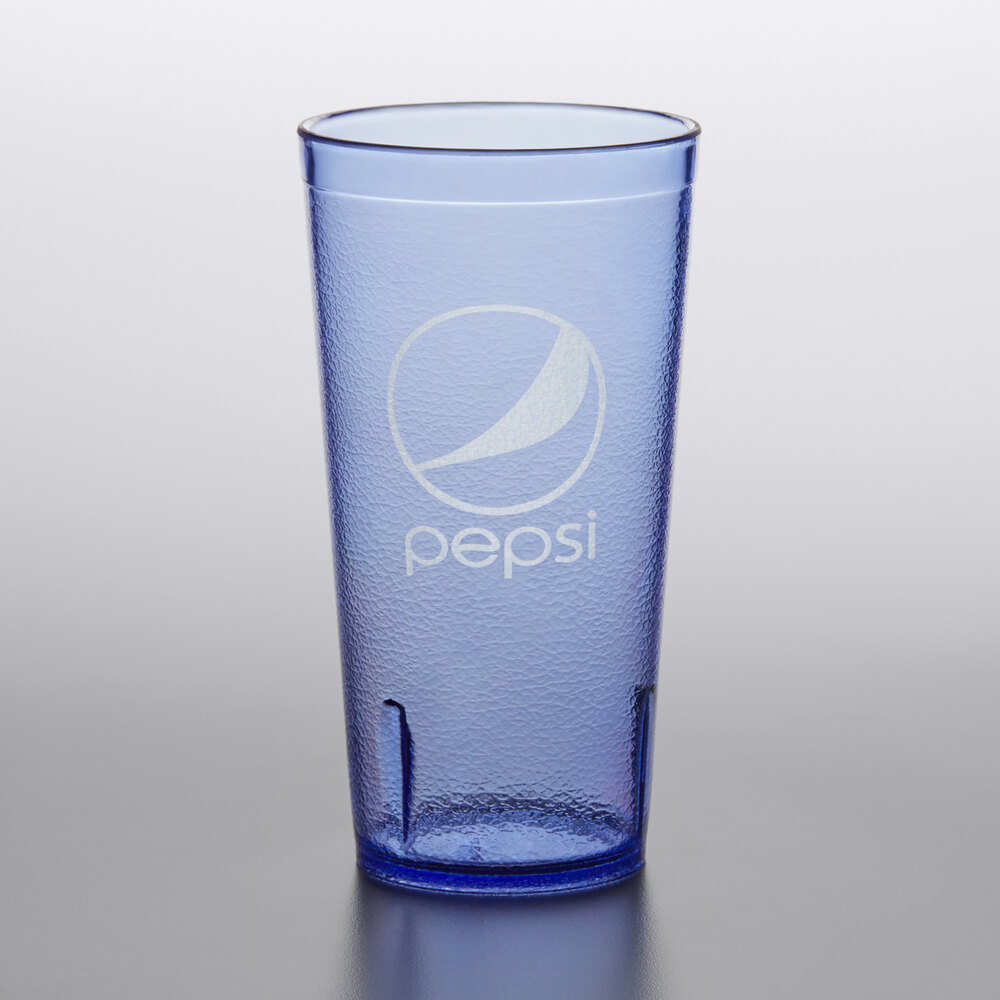 GET 6620-BP 20 oz. Blue Pepsi® SAN Plastic Pebbled Tumbler - 72/Case