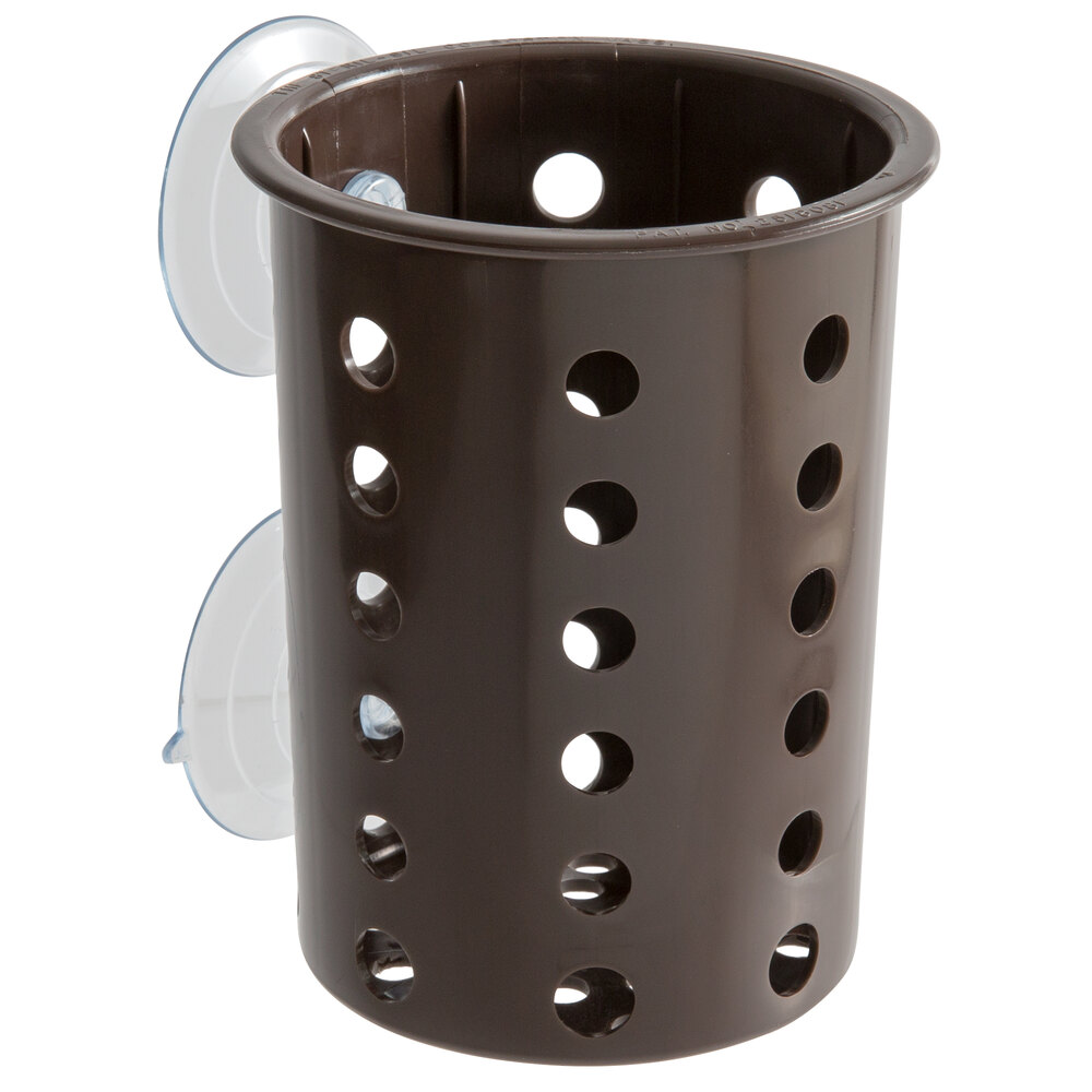 Steril-Sil PN1-BROWN Brown Perforated Plastic Flatware Cylinder with ...