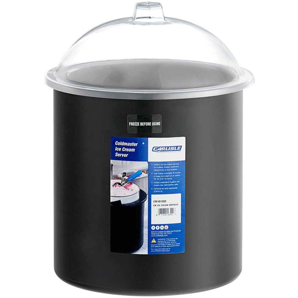 Carlisle CM101203 Black 3 Gallon Coldmaster Ice Cream Cold Crock with Lid