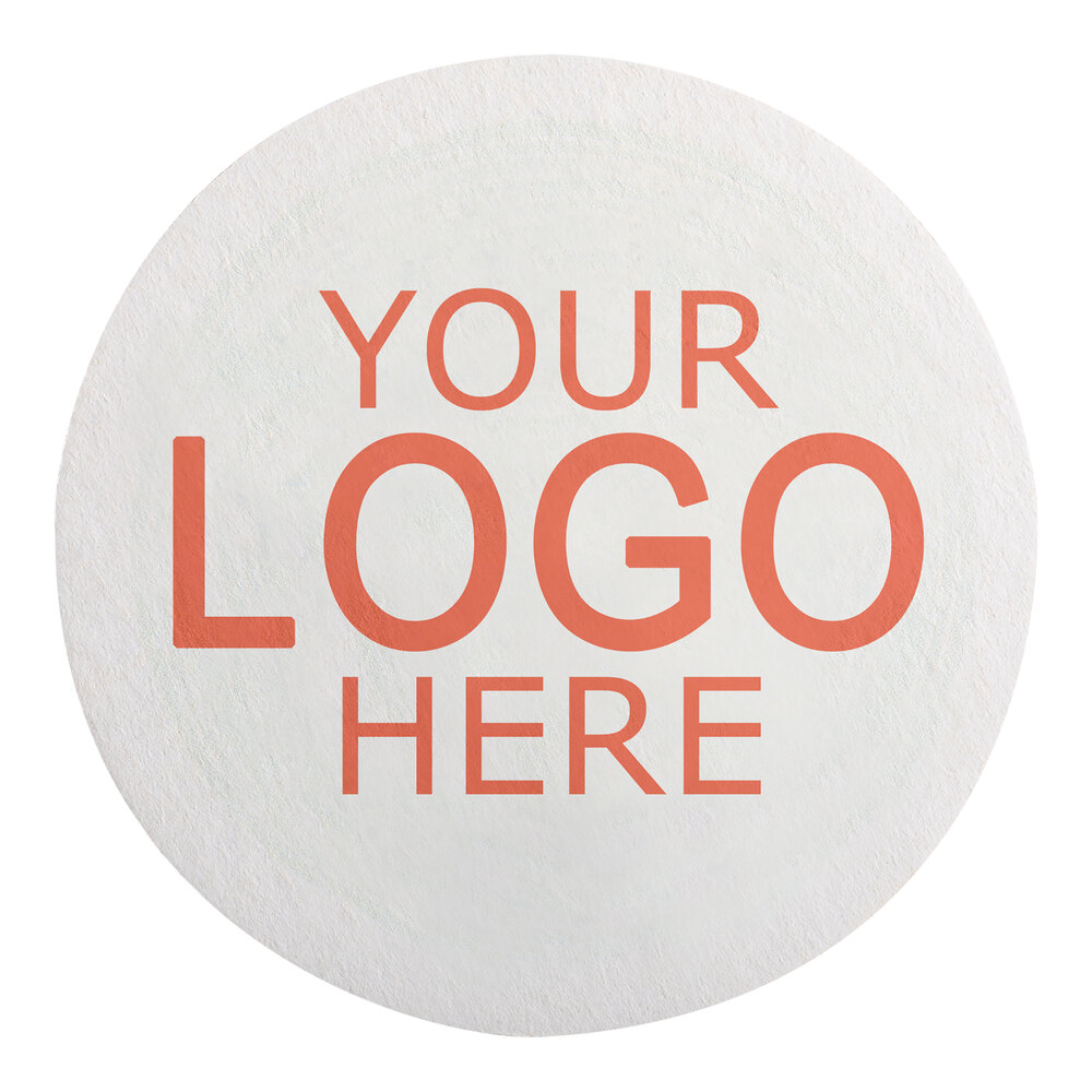 3 1/2" White Round 60 pt. Customizable Paper Coaster - 1,000/Case