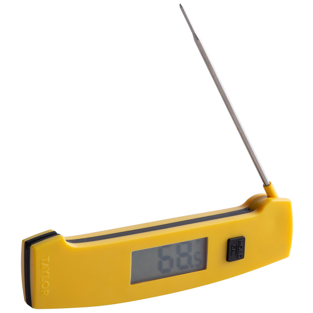 Taylor 9868FDA 4 3/8" Yellow Waterproof Digital Folding Thermocouple ...