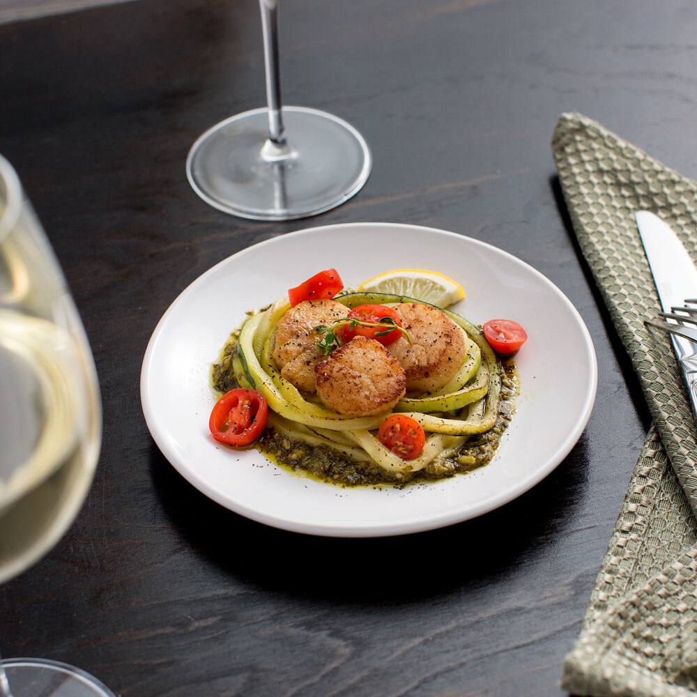 Acopa 6 1/2" Round Bright White Coupe Stoneware Plate - 6/Pack