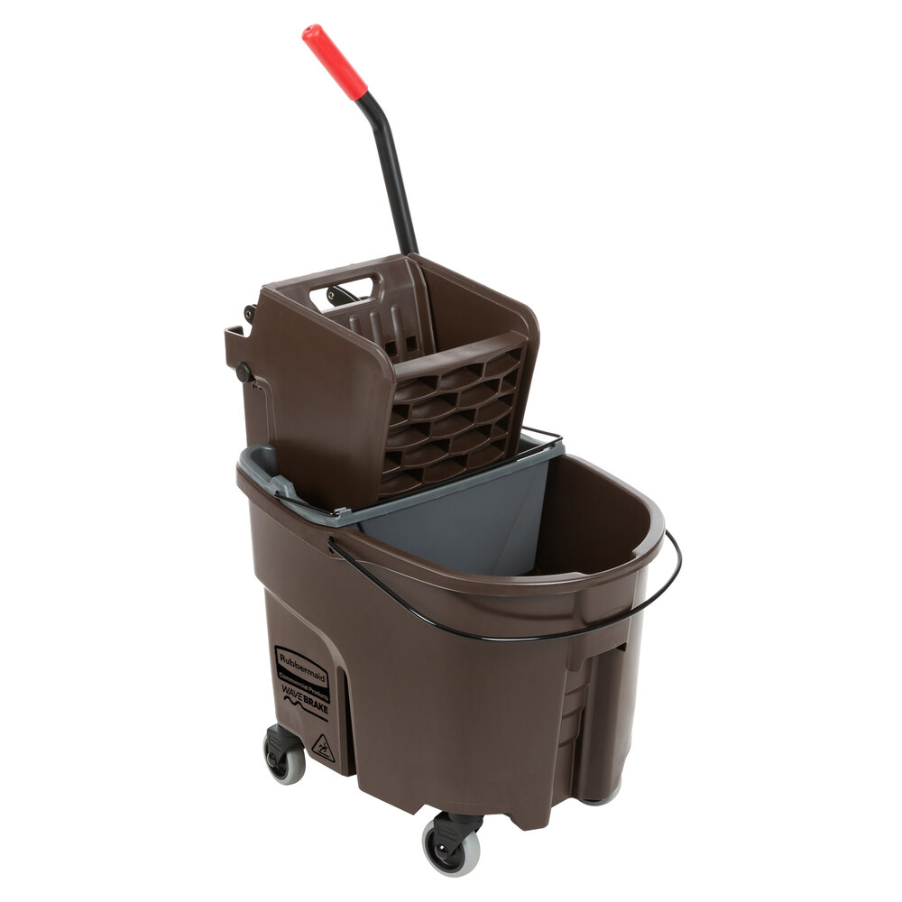 Rubbermaid® WaveBrake® 35 Qt. Brown Mop Bucket with Side Press Wringer ...