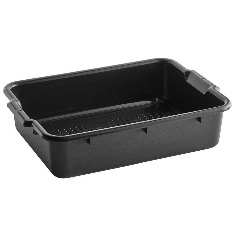 Black Perforated Bus Box (20" x 15" x 5") - WebstaurantStore