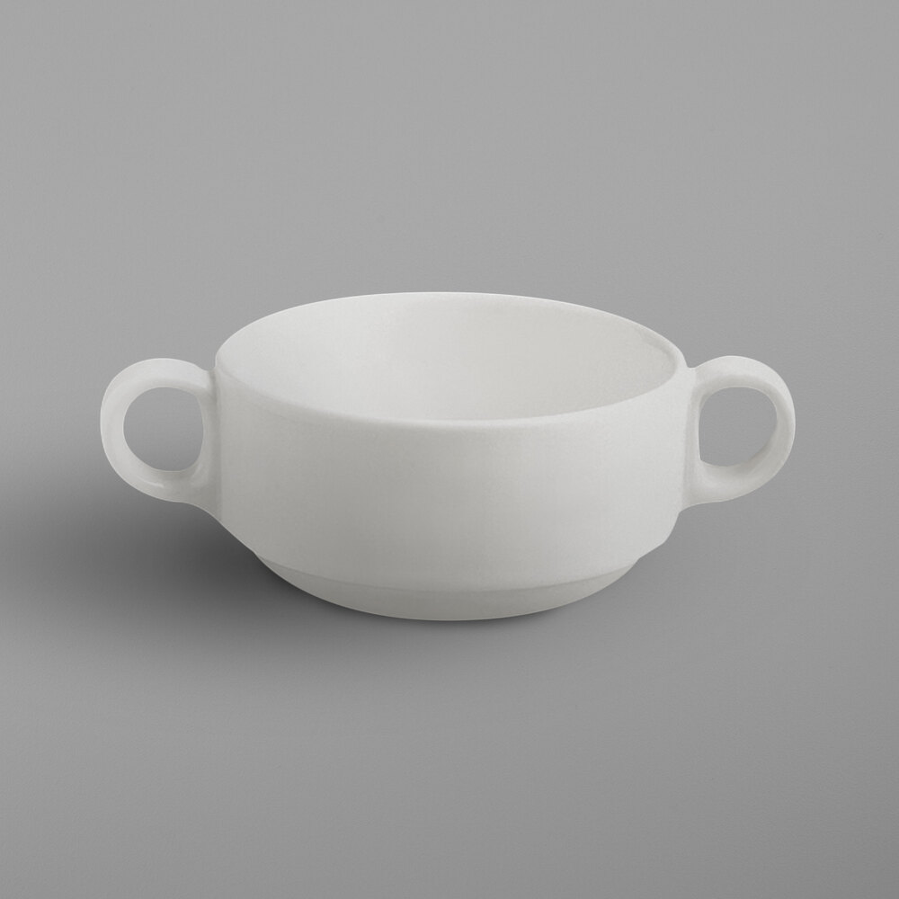 RAK Porcelain Classic Gourmet 10.2 oz. Ivory Porcelain Soup Bowl with 2 ...