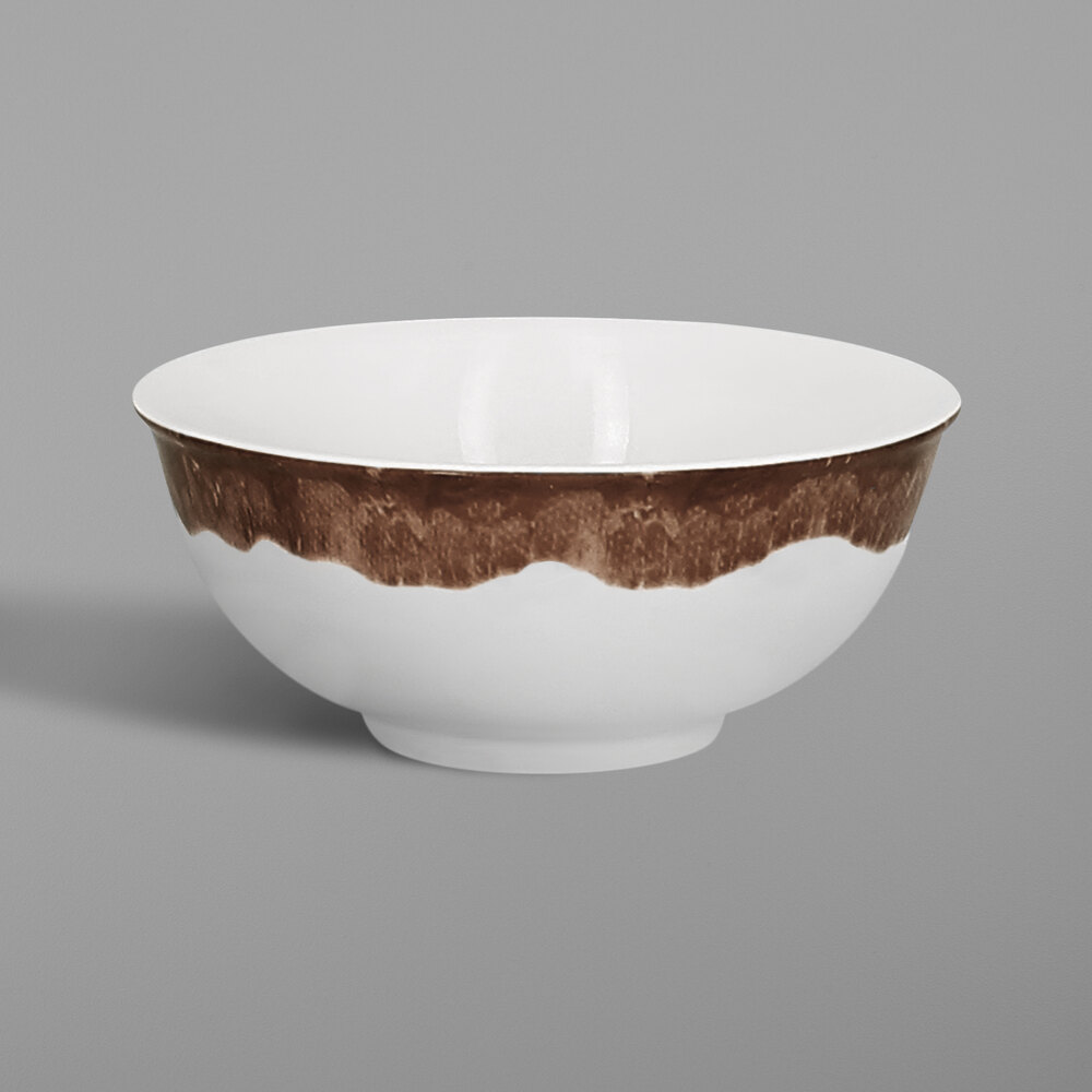 RAK Porcelain Woodart 9.2 oz. Oak Brown Porcelain Bowl - 12/Case