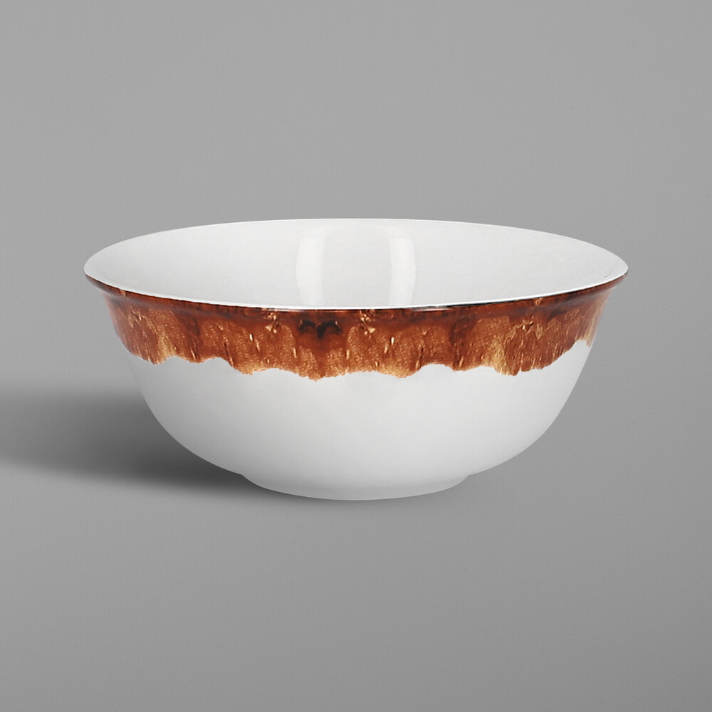 RAK Porcelain Woodart 19.6 oz. Timber Brown Porcelain Bowl - 12/Case
