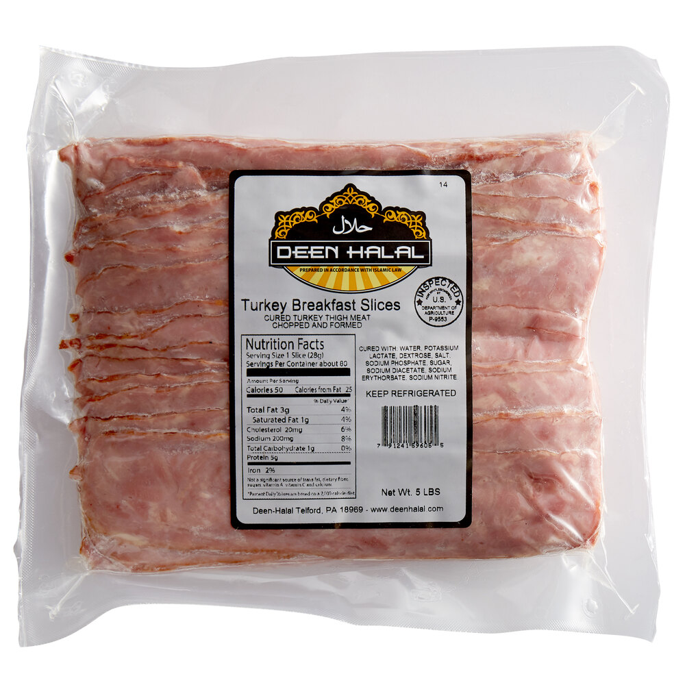 Godshall s Deen Halal 5 Lb Sliced Turkey Bacon 2 Case Godshall s Deen Halal 5 Lb Sliced Turkey Bacon 2 Case