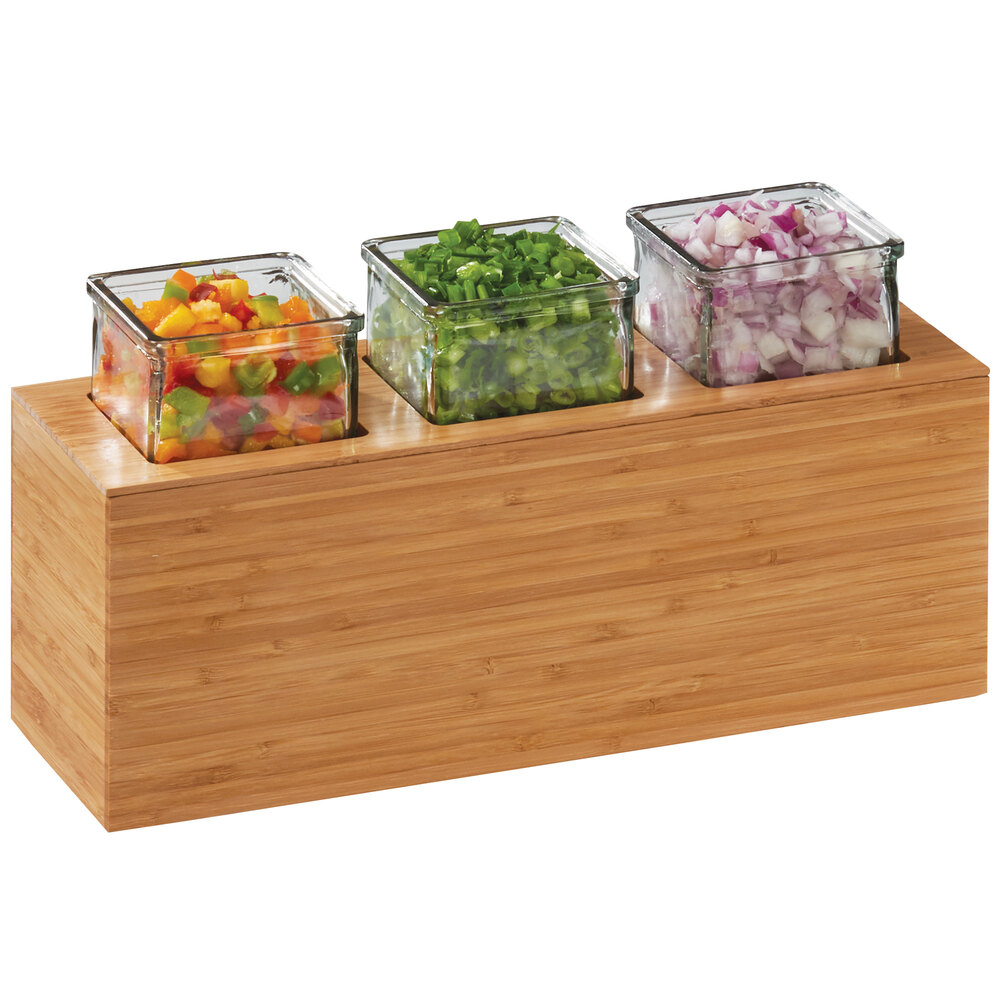 Cal-Mil 3836-3-60 Bamboo Action Station Glass Jar Unit - 15 3/4" x 5 1/ ...