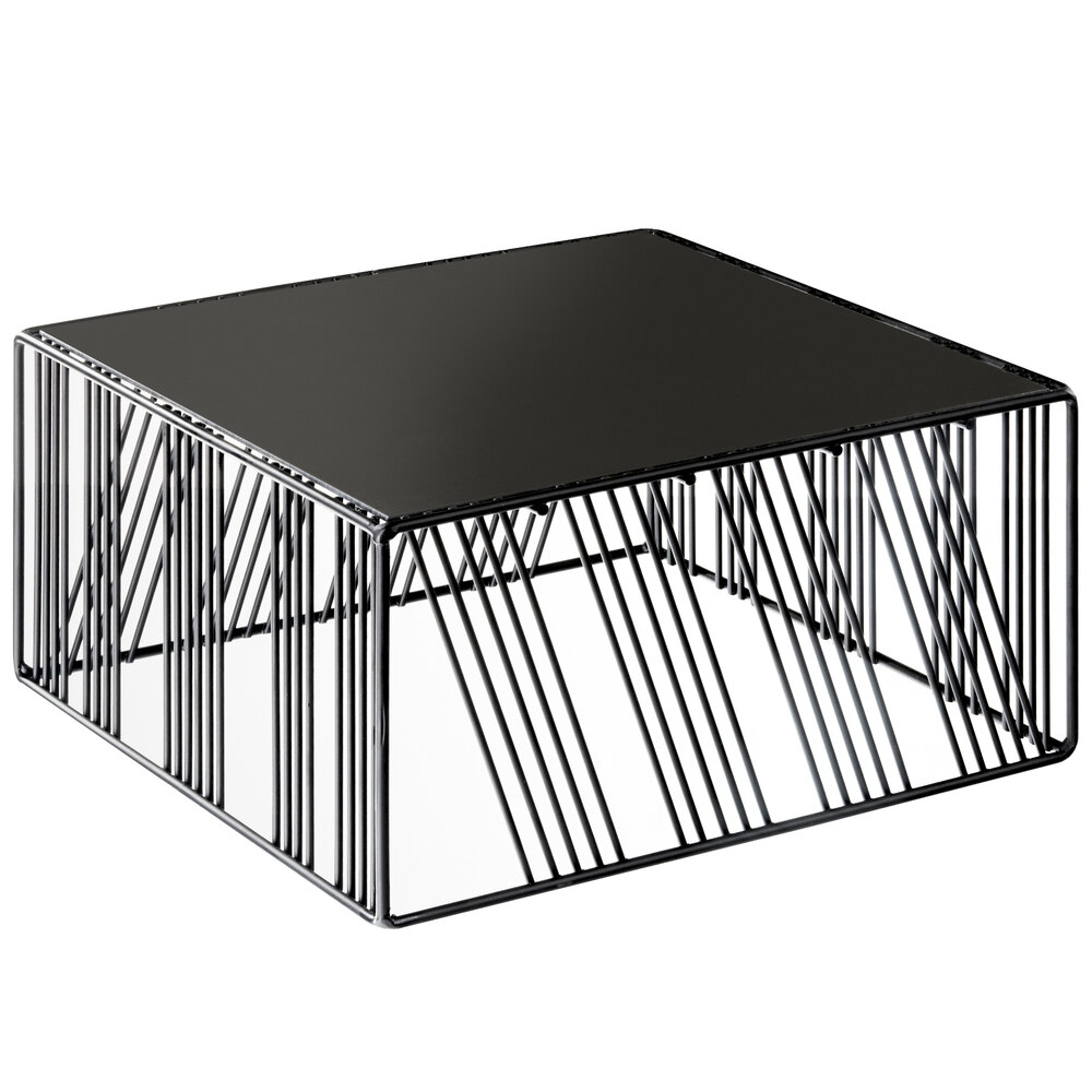 Cal-Mil 432-6-13 Portland Black Square Metal Riser - 12" x 12" x 6"