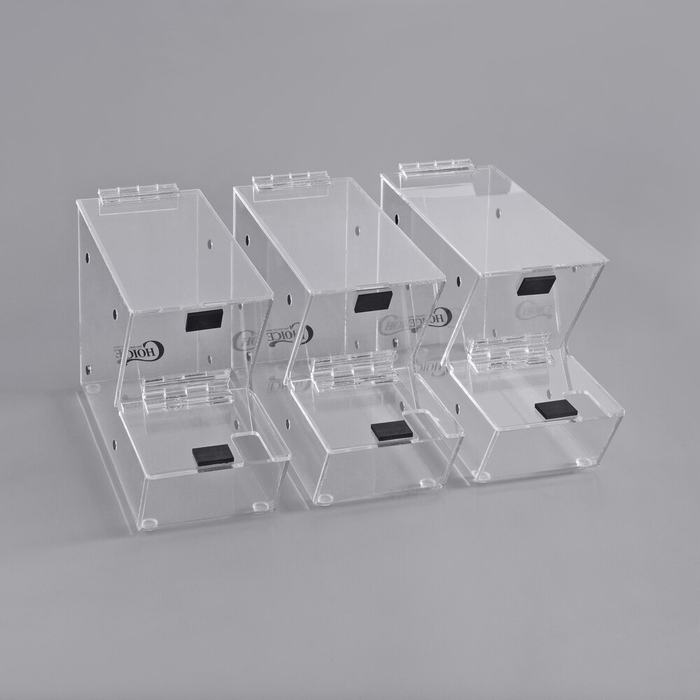 Choice 11" x 4" x 7" Stackable Candy / Topping Dispensers with Notches ...