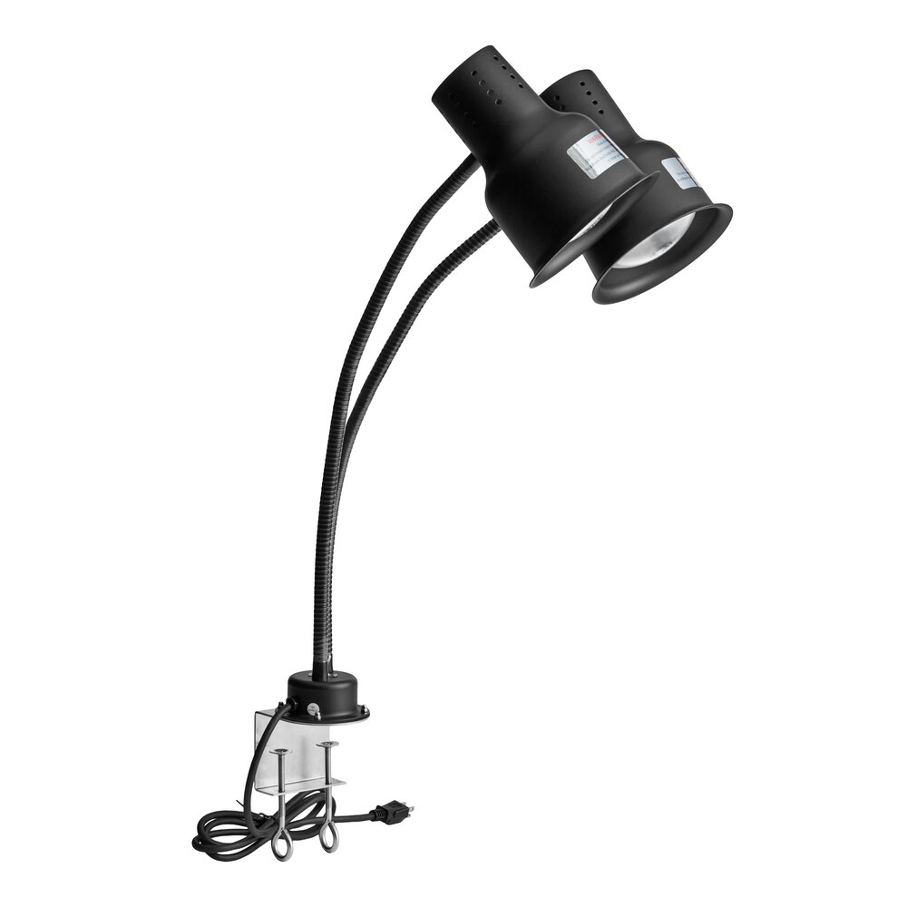 Avantco HLD24BKC 24" Black Dual Arm Stainless Steel Heat Lamp with ...