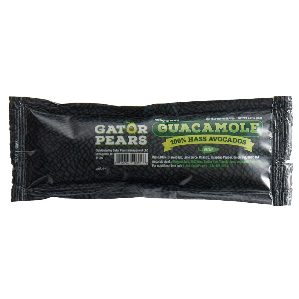 Guacamole Packets | Gator Pears 1.27 oz. Mild Guacamole Portion Pack ...
