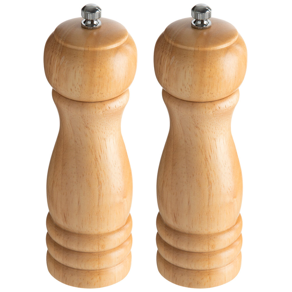 Acopa 6 Matte Natural Wooden Salt Pepper Mill 2 Set Acopa 6 Matte Natural Wooden Salt Pepper Mill 2 Set