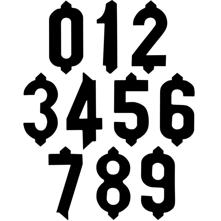 3/4" Plastic Black Deli Tag Insert Numbers 0 to 9 with Plastic Case