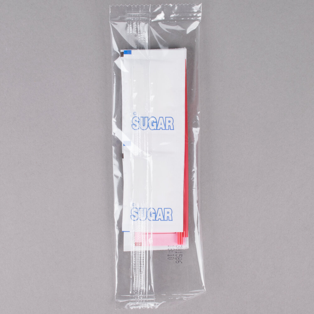 Double Serving Clear Plastic Coffee Condiment Kit in Bulk