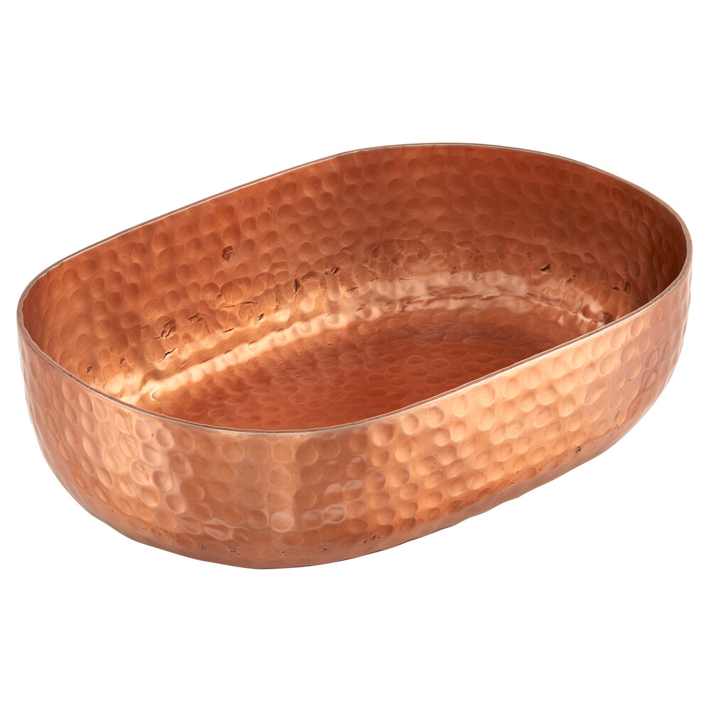American Metalcraft ABHC69 48 oz. Copper Hammered Aluminum Oval Serving ...