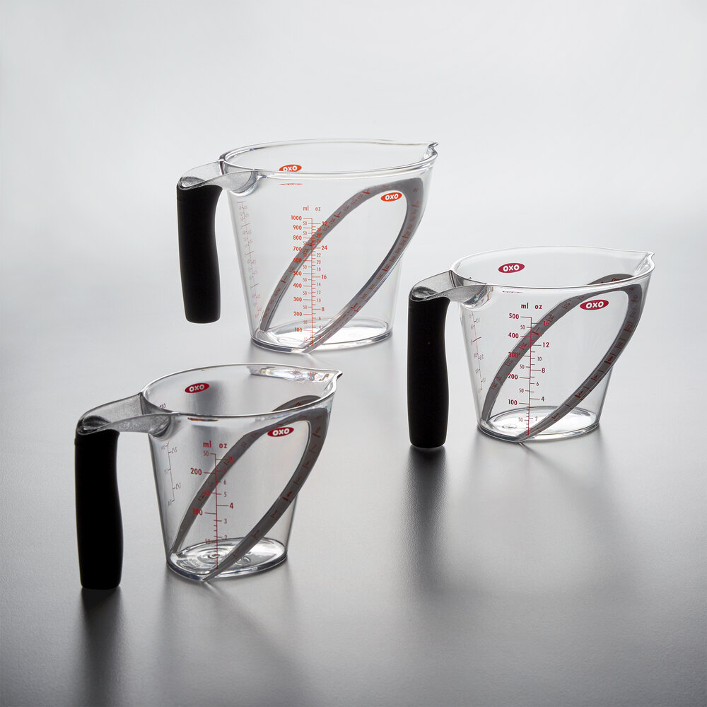 OXO 1056988 Good Grips 3-Piece Angled Measuring Cup Set (Clear)
